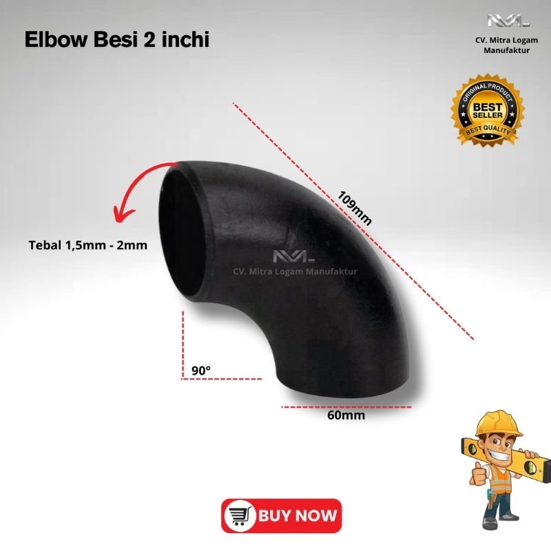 Jual ELBOW PIPA BESI 2 INCHI | ELBOW PIPA 2" | ELBOW SAMBUNGAN PIPA ...