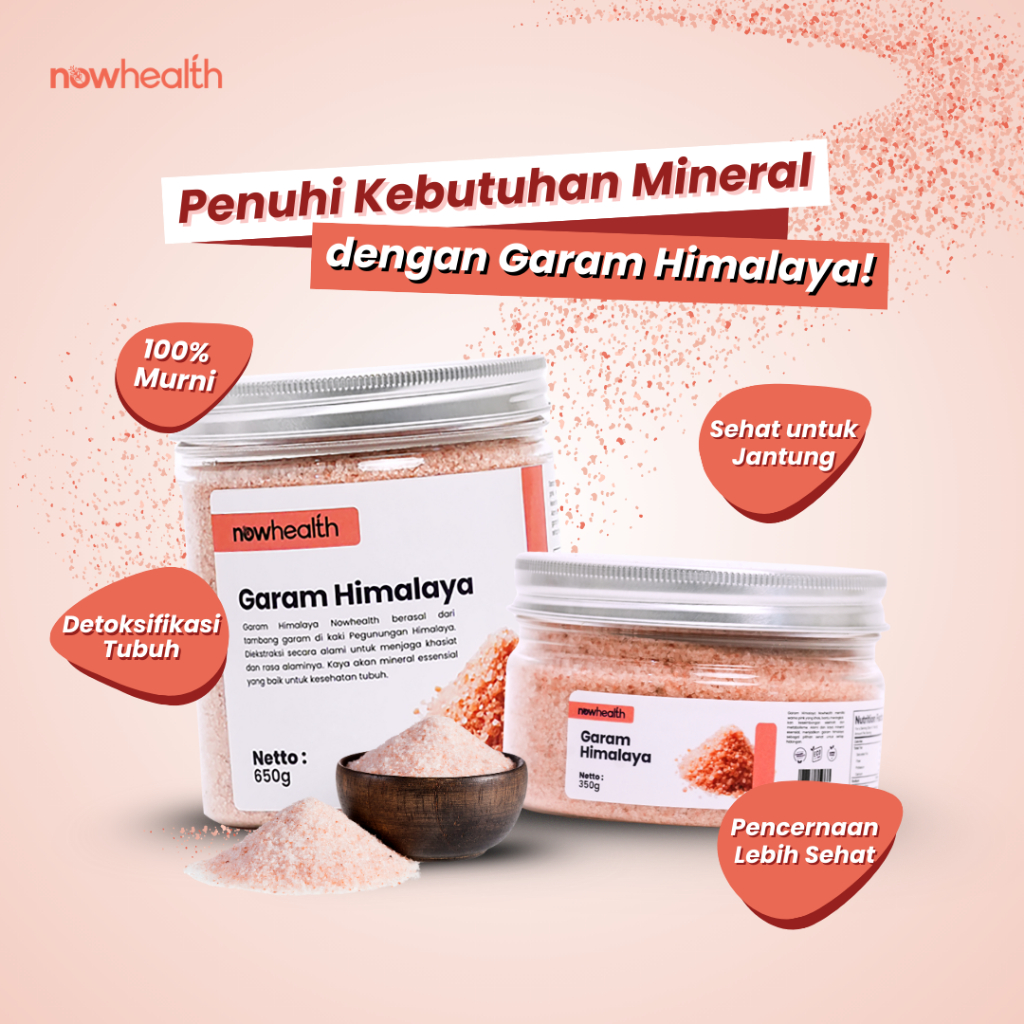 Jual Garam Himalaya 650 gr Nowhealth Himalayan Pink Salt Organik ...