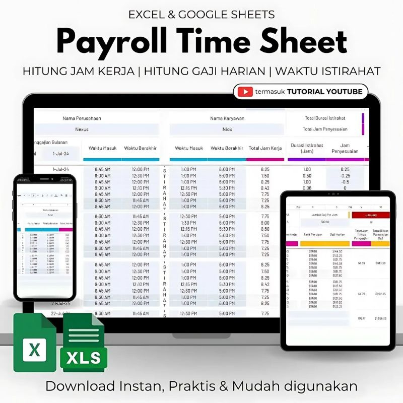 Jual Payroll Time Sheet – Template Pengelolaan Penggajian Terlengkap ...