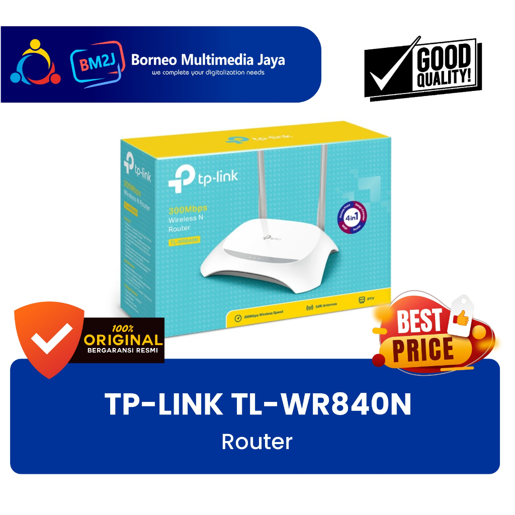 Jual TPLink TL-WR840N Router Wireless WiFi 300Mbps 2 Antena TP-Link TL ...