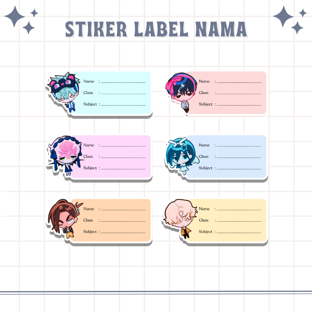 Jual STICKER LABEL NAMA BUKU ALIEN STAGE ALNST | CHIBI STICKER ...
