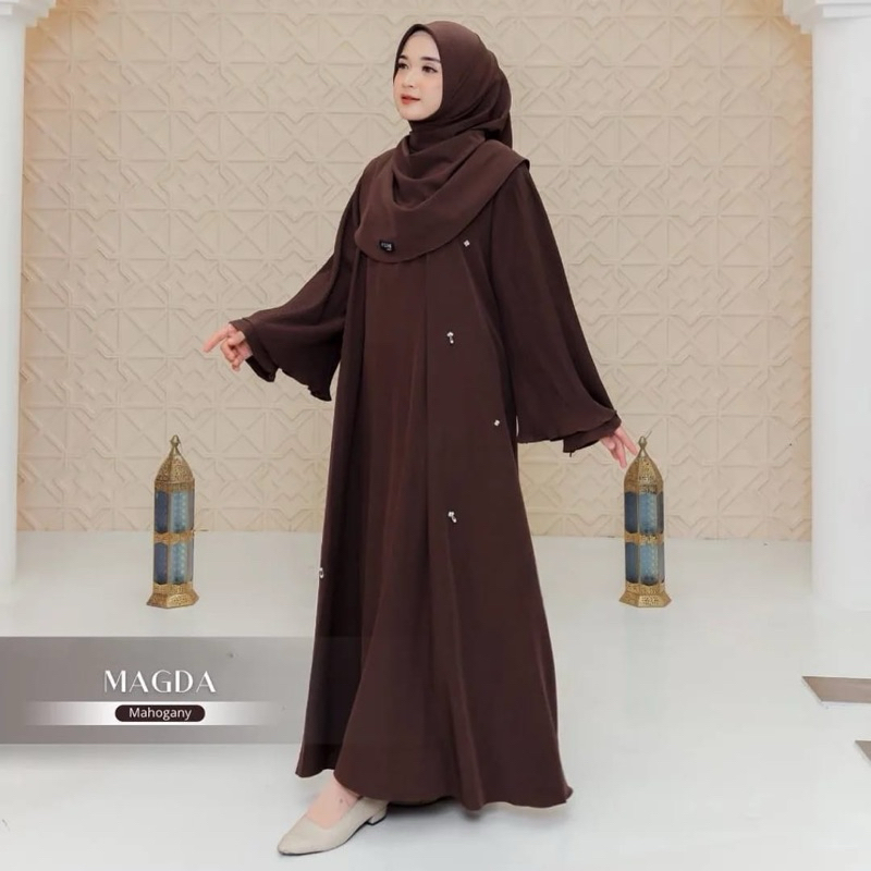 Jual MAGDA Abaya Gamis Abaya turkey mahogany Ceruty Babydoll Busana ...