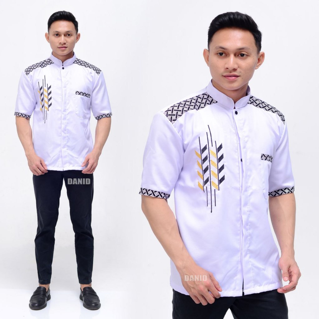 Jual Baju koko muslim pria lengan pendek batik kobata kemeja koko gus ...