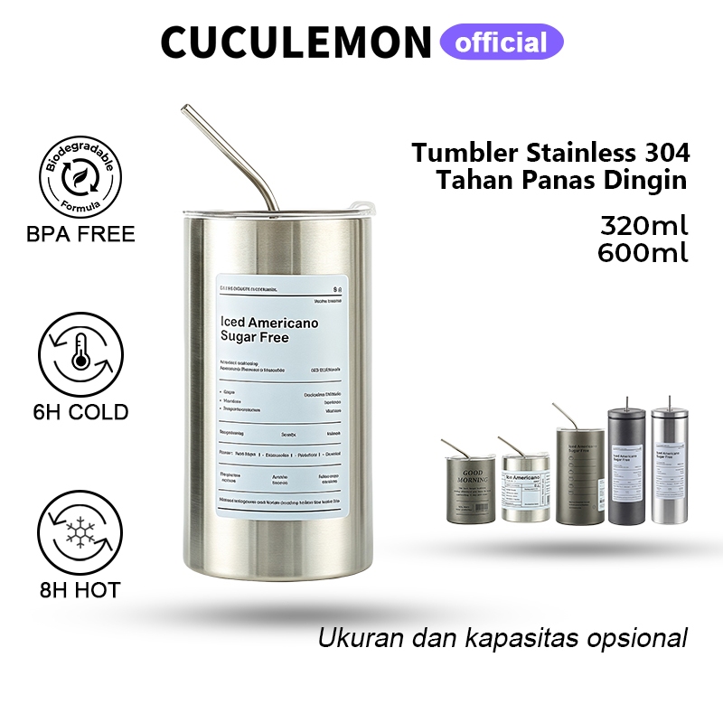 Jual CucuLemon Termos kopi Americano 600ml Botol Minum Mug Stainless ...