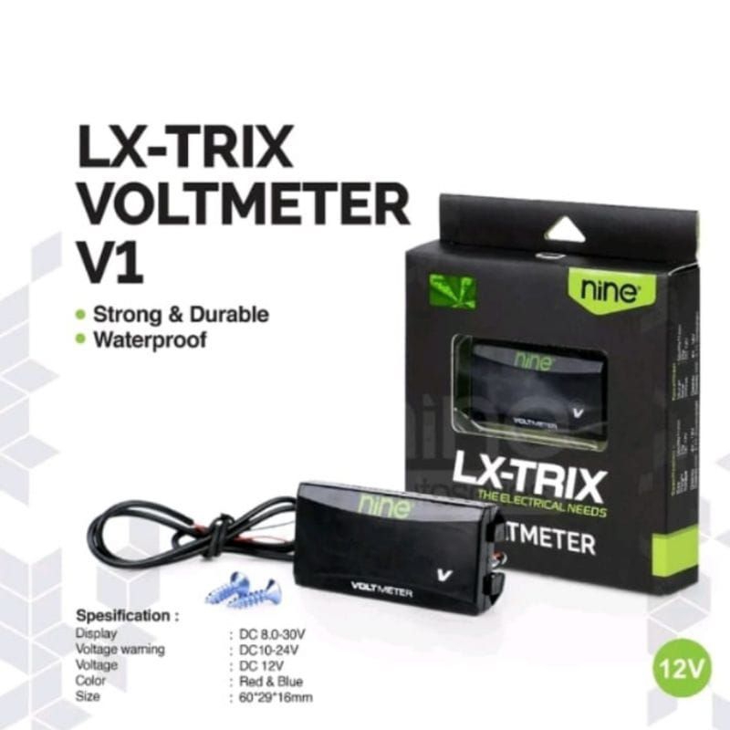 Jual ORIGINAL NINE PENGUKUR VOLTASE AKI MOTOR DAN MOBIL LX-TRIX ...