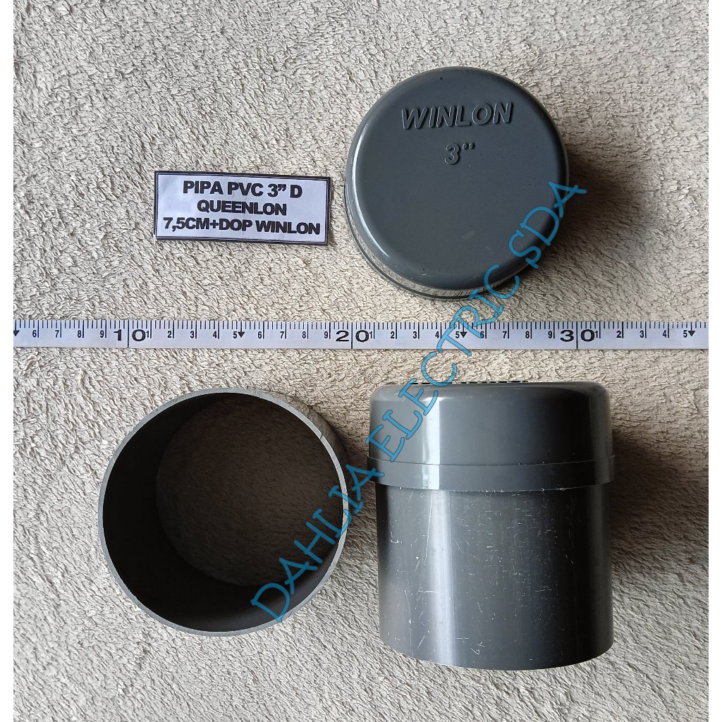 Jual PIPA PVC 3" D PANJANG 7,5 CM + DOP / TUTUP WINLON | Shopee Indonesia
