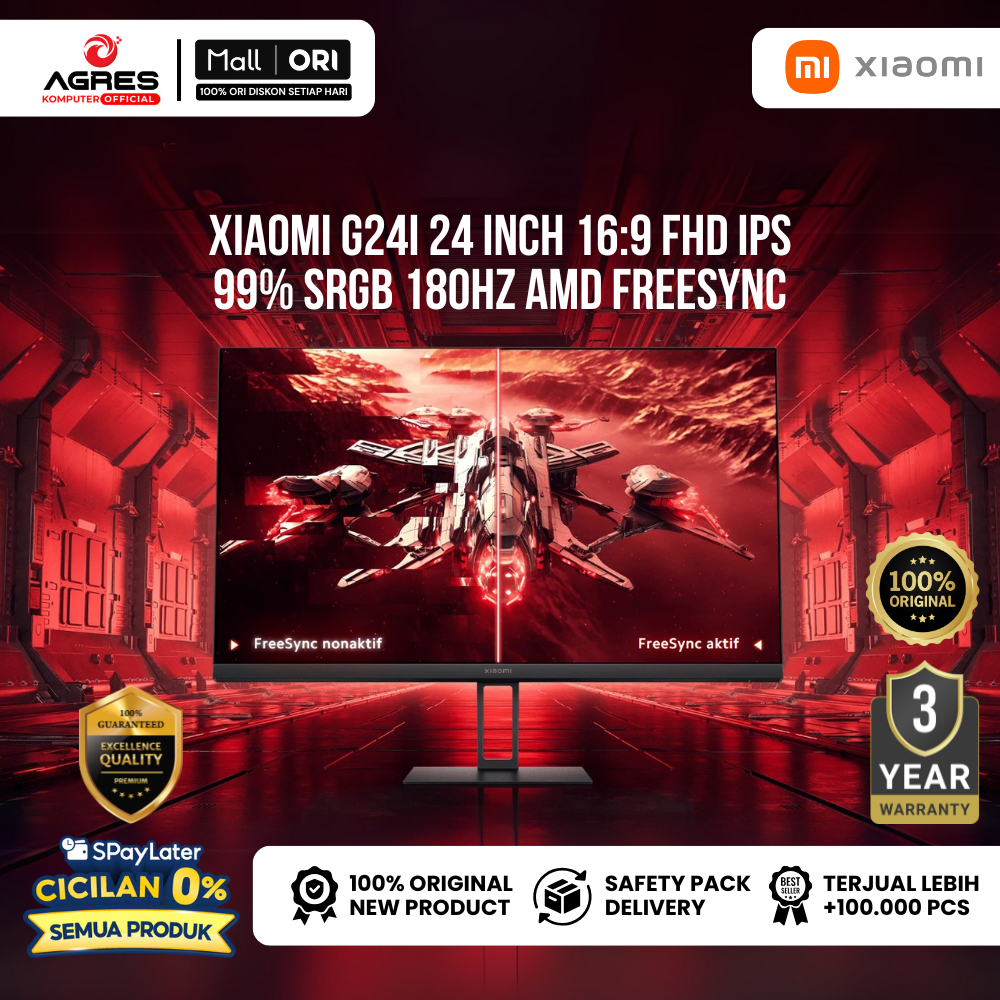 Jual XIAOMI GAMING MONITOR 24 INCH G24I IPS FHD 1080P 1MS 180HZ HDR ...