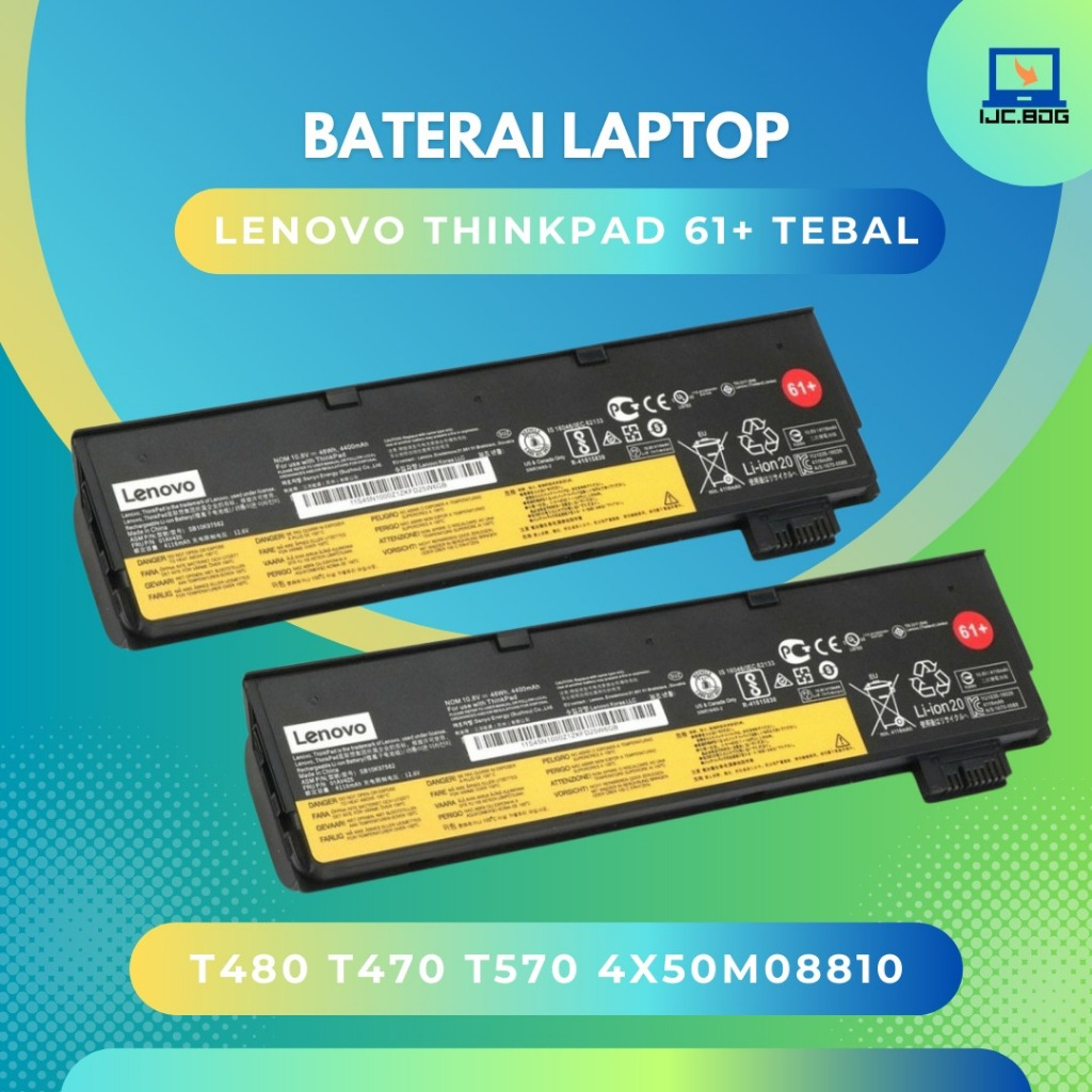 Jual (COD) Baterai Lenovo ThinkPad T480 T470 T570 4X50M08810 61+ 61plus ...