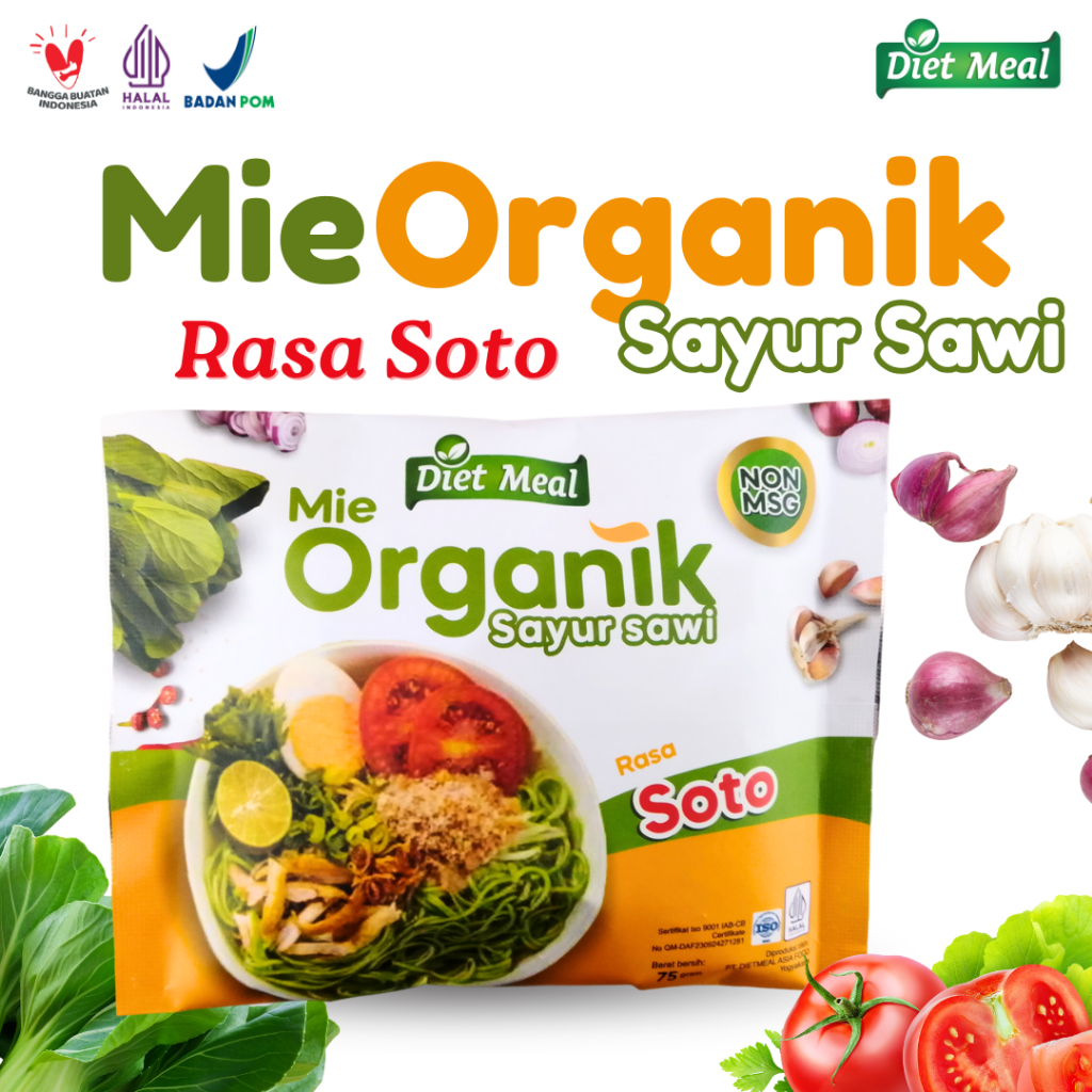 Jual Mie Diet Organik Sawi instan Rasa SOTO non MSG | Shopee Indonesia