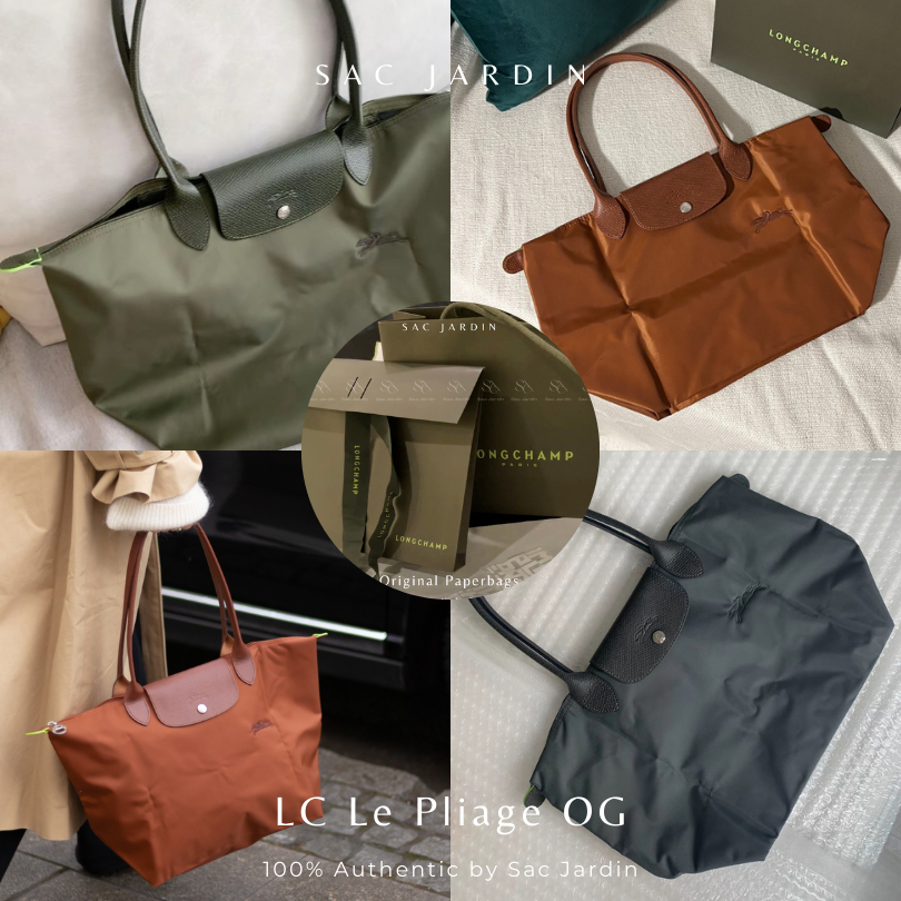 Jual LC Tote Bag Le Pliage Green Series - 100% Authentic! Chestnut ...