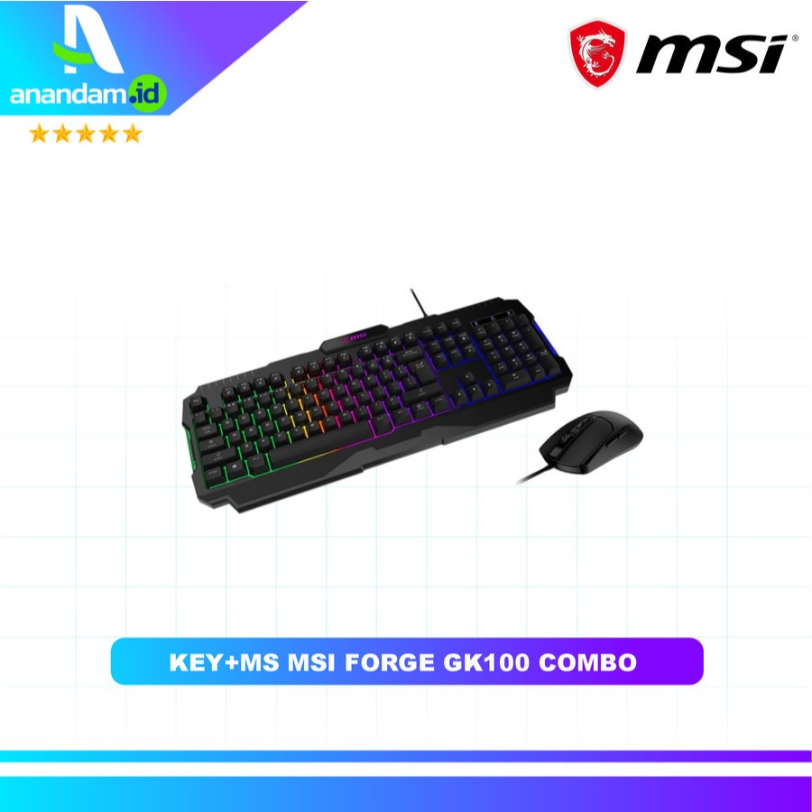 Jual MSI Gaming Keyboard Membrane Forge GK100 Combo + Mouse RGB ...