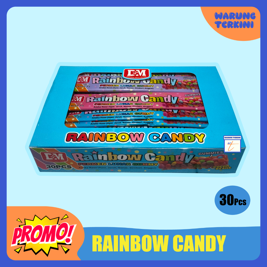 Jual Permen Rainbow Candy Aneka Rasa isi 30 pcs | Shopee Indonesia