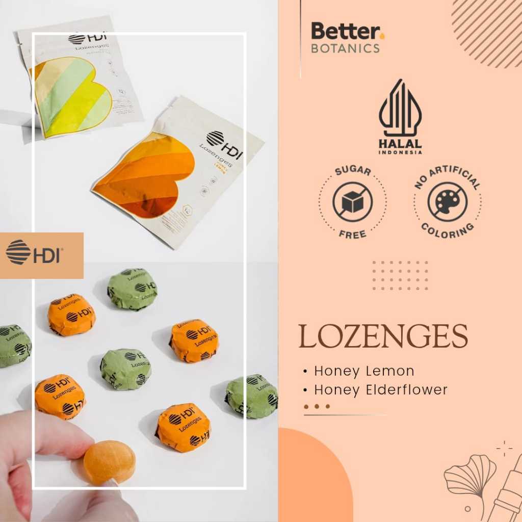 Jual HDI Permen Kesehatan Lozenges Honey Elderflower • Honey Lemon ...