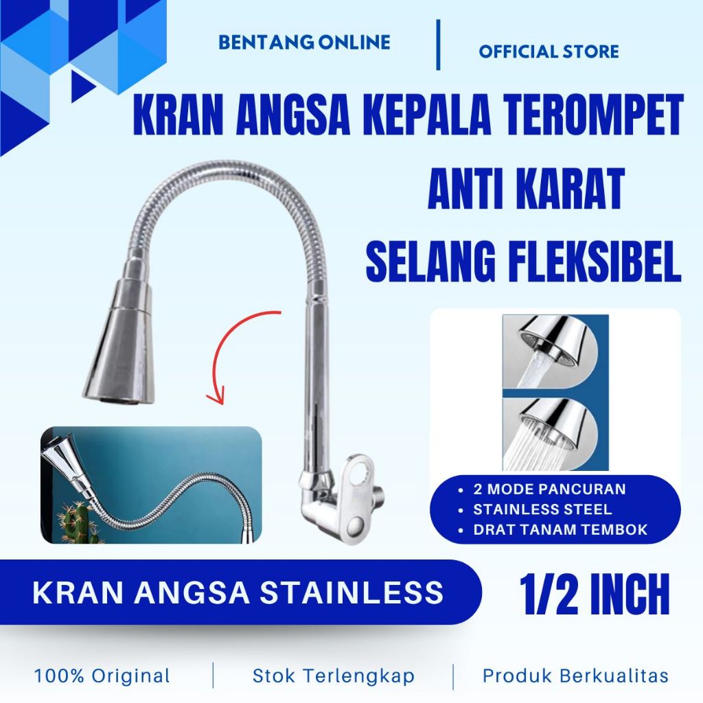 Jual Kran Angsa Wastafel Cuci Piring Flexible Fleksibel Terompet Keran ...