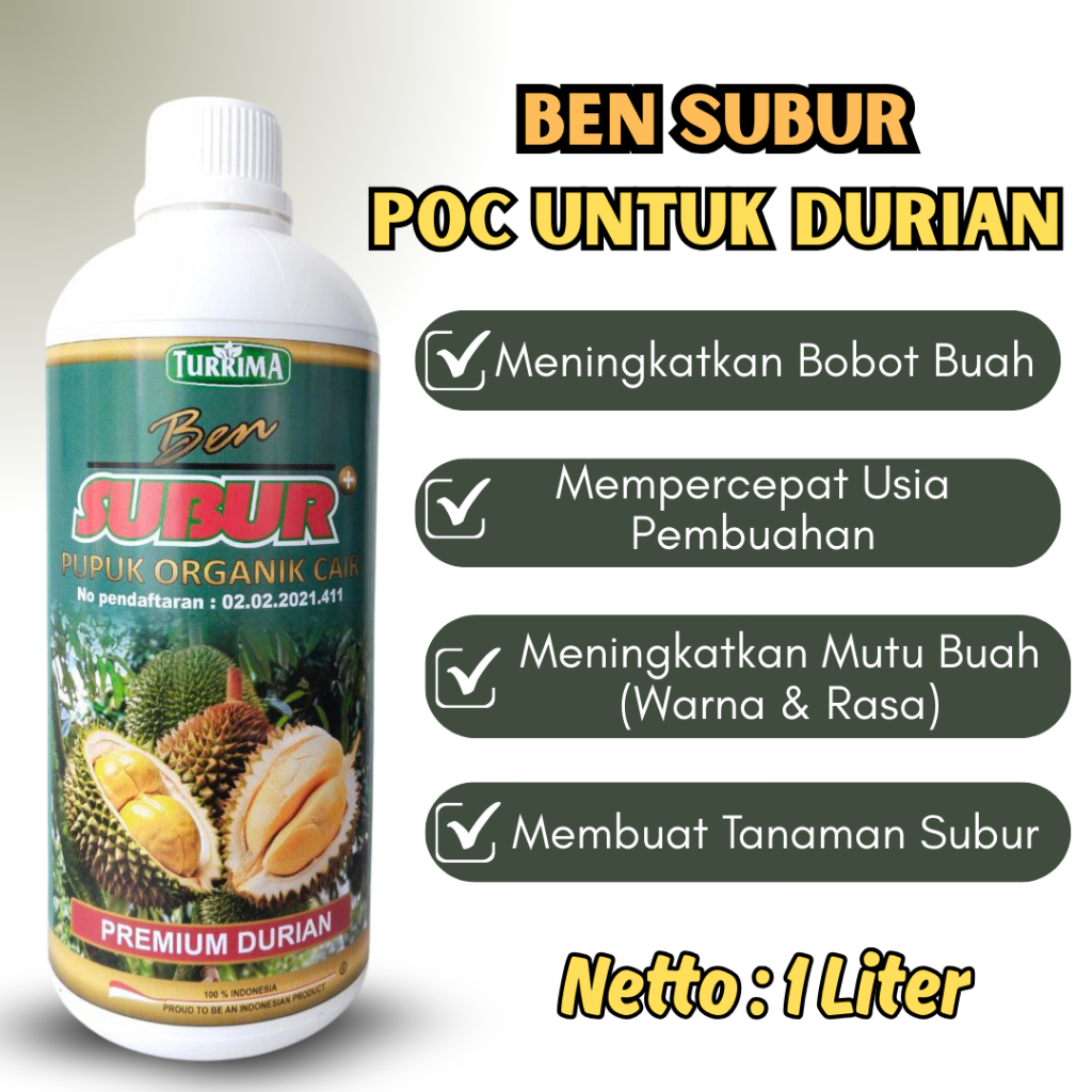 Jual Pupuk Booster Durian Cair Agar Cepat Berbuah, Nutrisi Bunga Durian Anti Rontok, Ben Subur ...