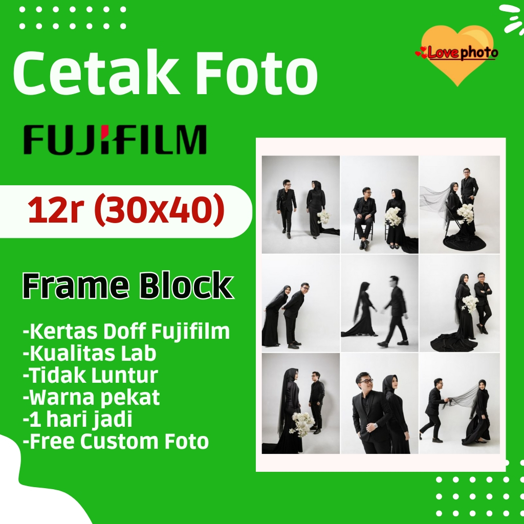 Jual Cetak Foto Frame Block Ukuran 12R (30x40) Free custom Foto ...