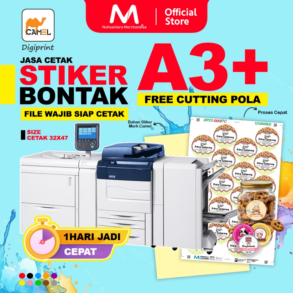 Jual JASA - Cetak Stiker A3+ Bontak Chromo Plus Cutting Kiss Cut / Jasa ...