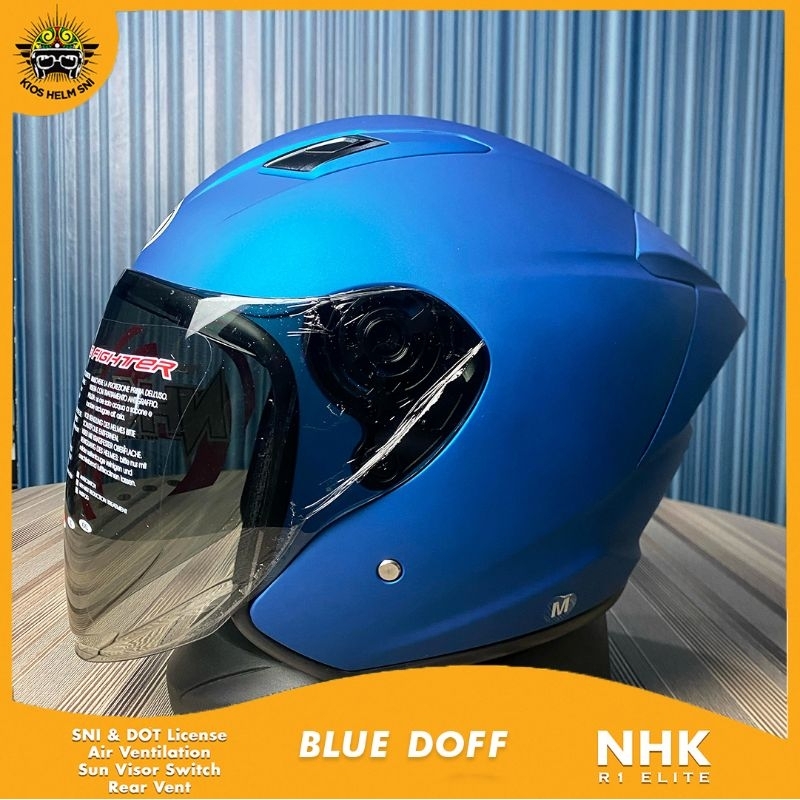 Jual Helm NHK R1 Elite Blue Doff | Shopee Indonesia