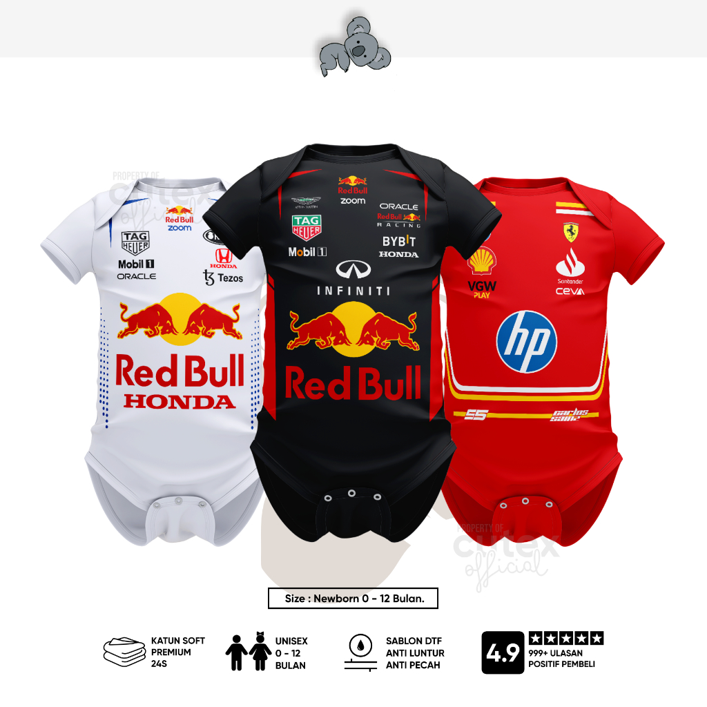 Jual CUTEX Jumpsuit Baju Bayi Baju Balap F1 Romper Bayi Formula 1 Usia ...