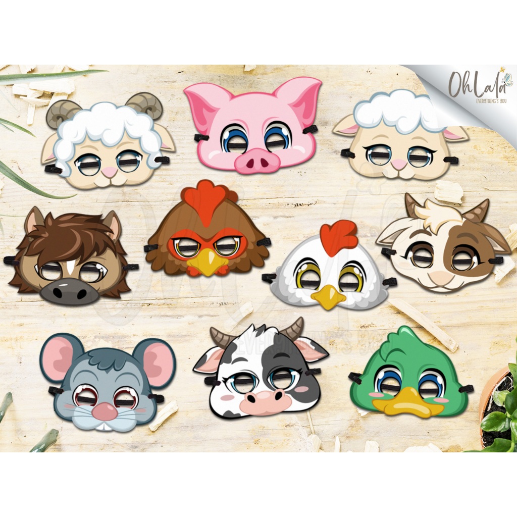 Jual Animal Farm Topeng Karakter Ultah Anak / Birthday Party Mask ...