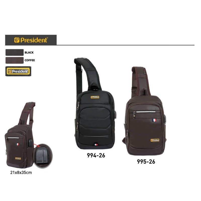 Jual CHEST BAG PRESIDENT 991-26 / 994-26 | WAIST BAG PRESIDENT ORIGINAL ...