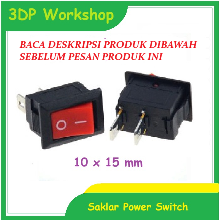 Jual Saklar power switch rocker switch 2 pin 10X15 Hitam | Shopee Indonesia