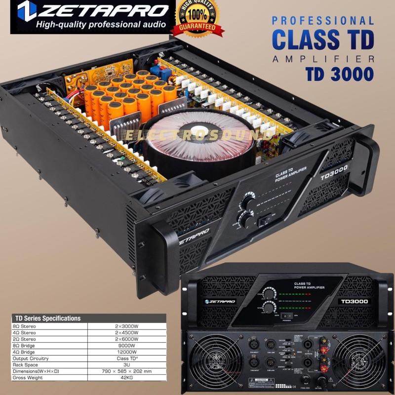 Jual POWER AMPLIFIER ZETAPRO TD3000 / Power Ampli Zetapro TD 3000 / Zetapro Original | Shopee ...