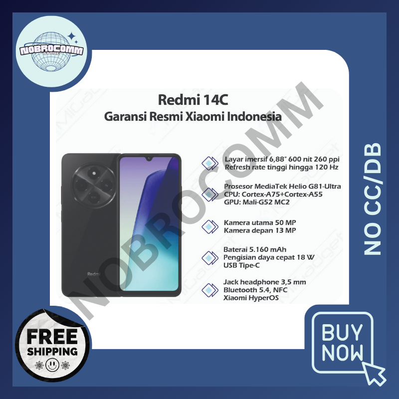 Jual Xiaomi Redmi 14C 6/128 RAM 6gb internal 128gb Garansi Resmi ...