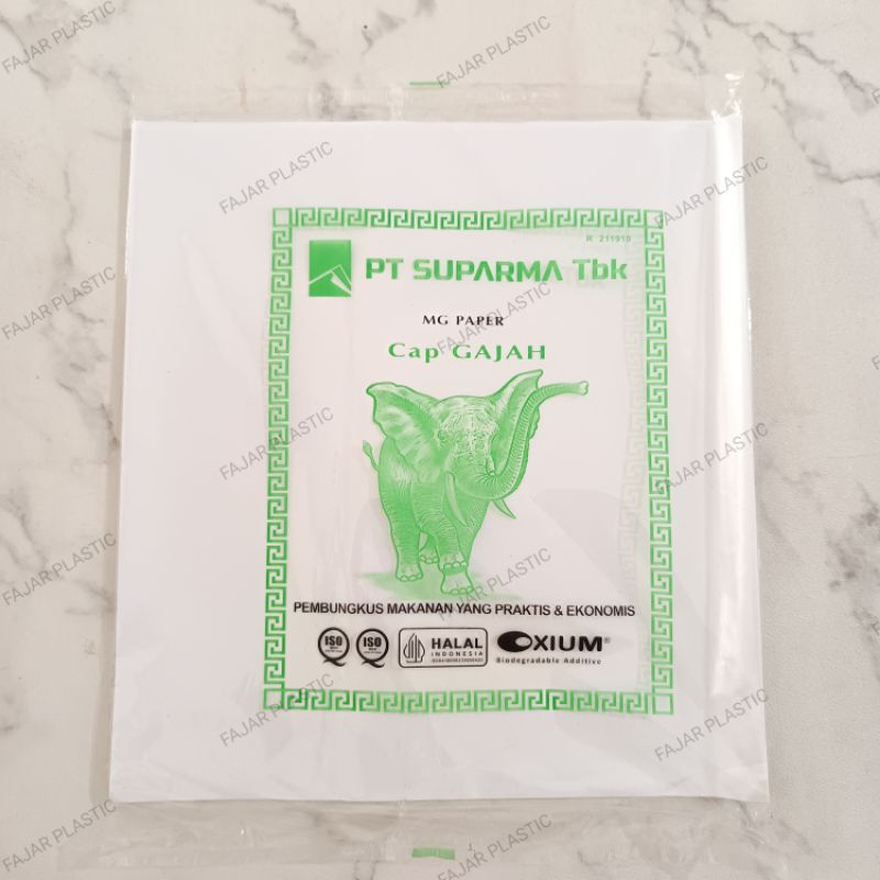 Jual 100 Pcs Kertas Nasi Putih Laminating ala KFC Cap Gajah 25x27cm ...