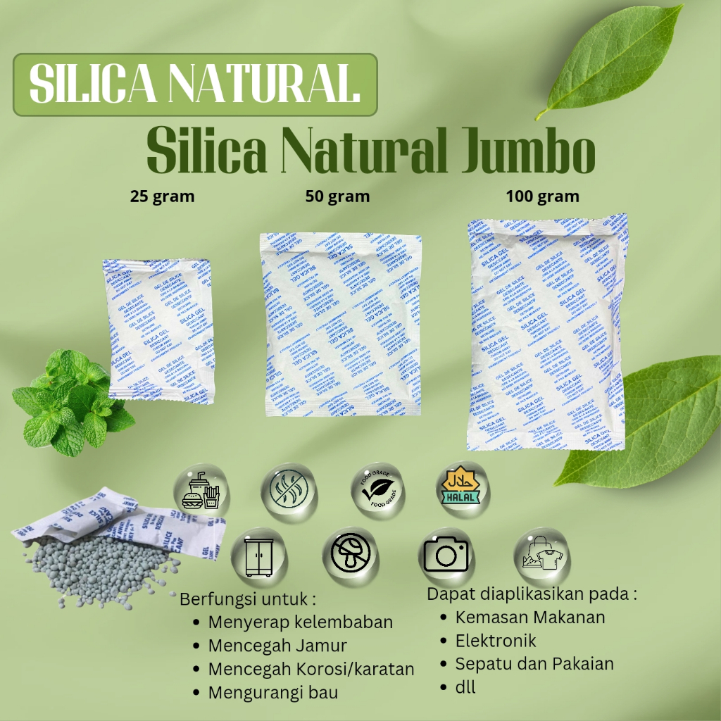 Jual SILICA GEL NATURAL KEMASAN JUMBO 1KG PER PACK / SILIKA JUMBO ...
