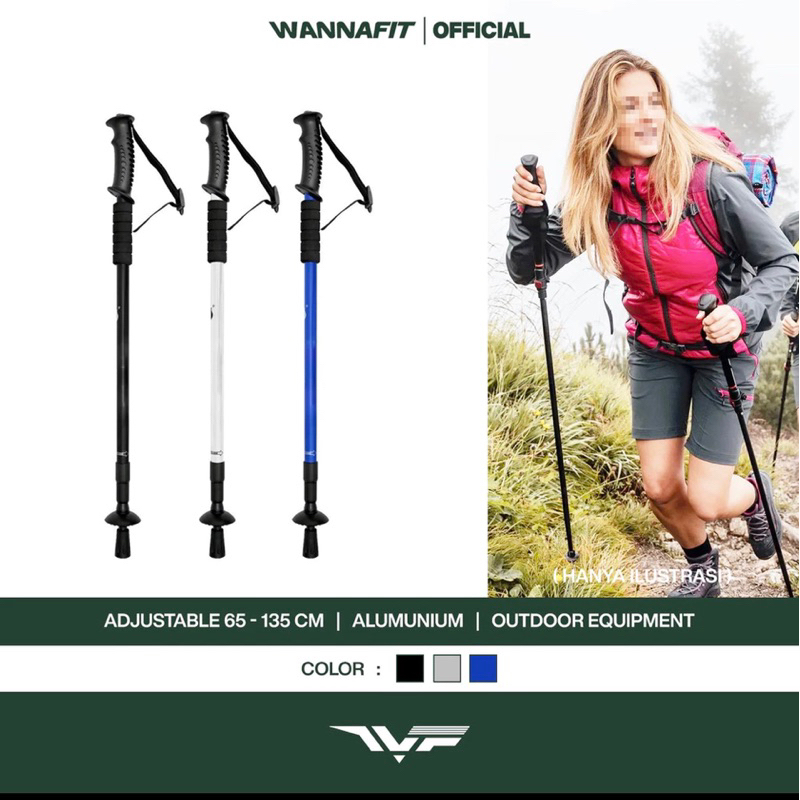 Jual WANNAFIT ADJUSTABLE TRACKING POLE || tiang tracking trekking ...