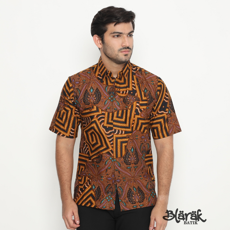 Jual Kemeja Baju Batik Pria Lengan Pendek Trikot Regular Fit Abirama ...