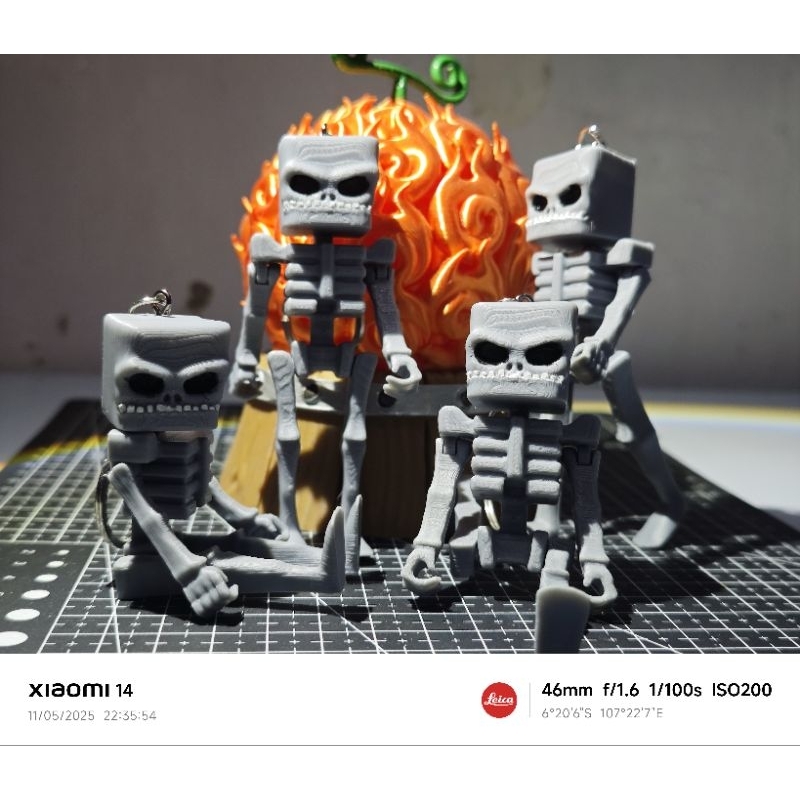 Jual Gantungan Kunci Articulated A Skeleton Grey Minecraft / Keychain ...