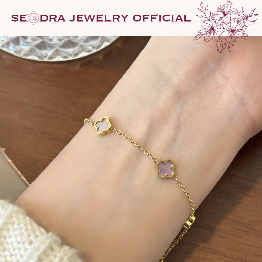Jual SEODRA • Gelang Hera Bunga Kecil 1 Sisi 18K Gold Plated ...