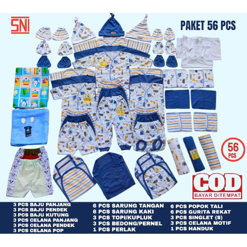 Jual 56 PCS Paket Hemat Komplit Baju Bayi Baru Lahir Paket Brojol Baby ...