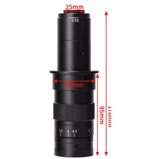 Jual 180X Video Microscope Lens 0.7X - 4.5X Adjustable Zoom Lens 0.5X C ...