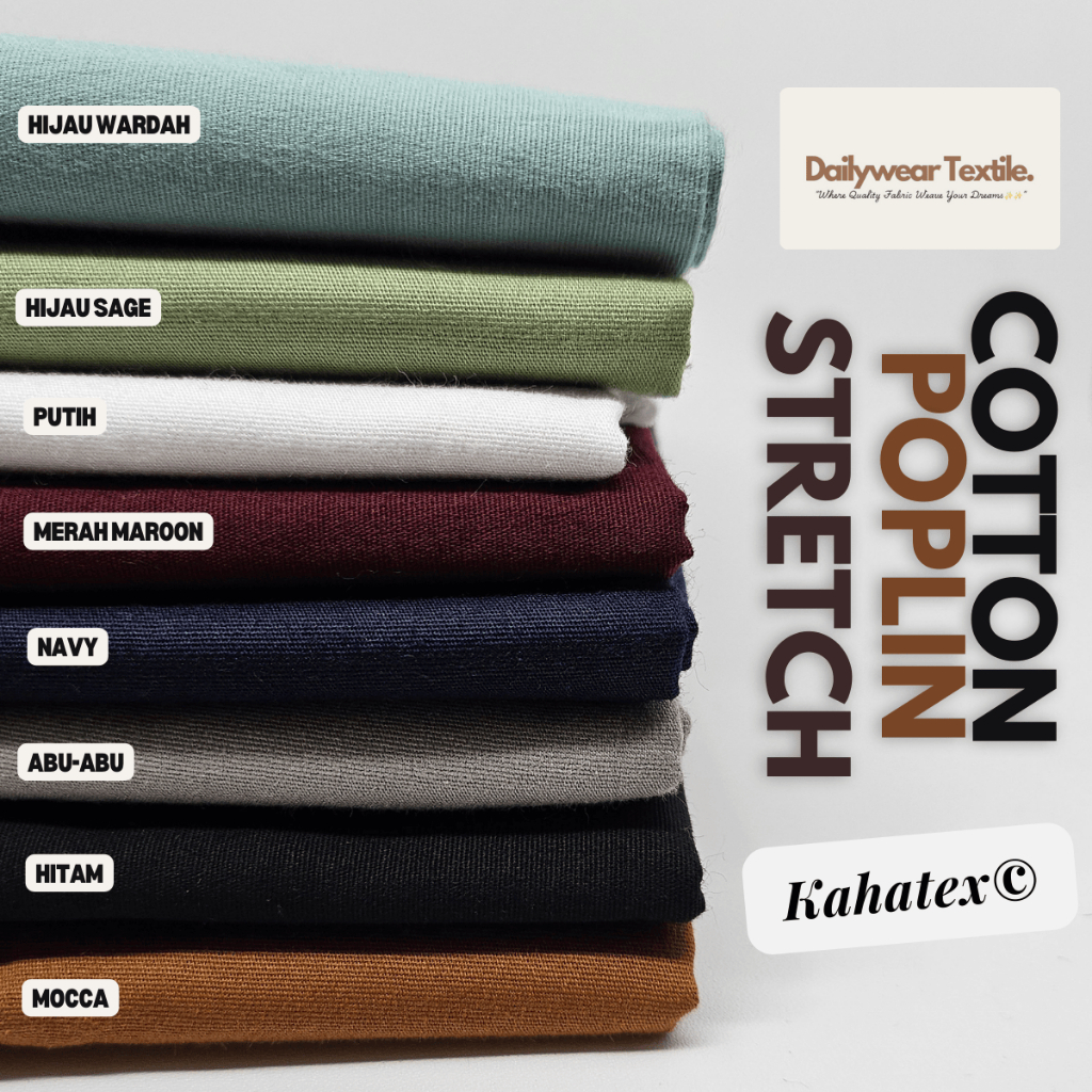Jual Kain Katun Poplin Stretch | Kain Katun Poplin Spandex | Katun ...