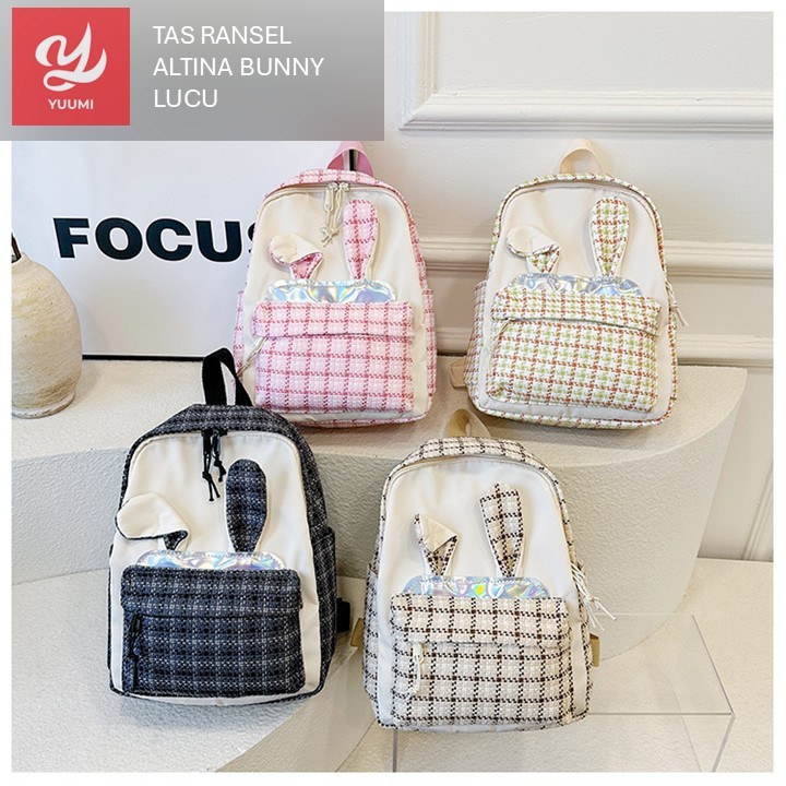Jual YUUMI - Altina Bag Tas Ransel Wanita Checker Stylish School Bag ...