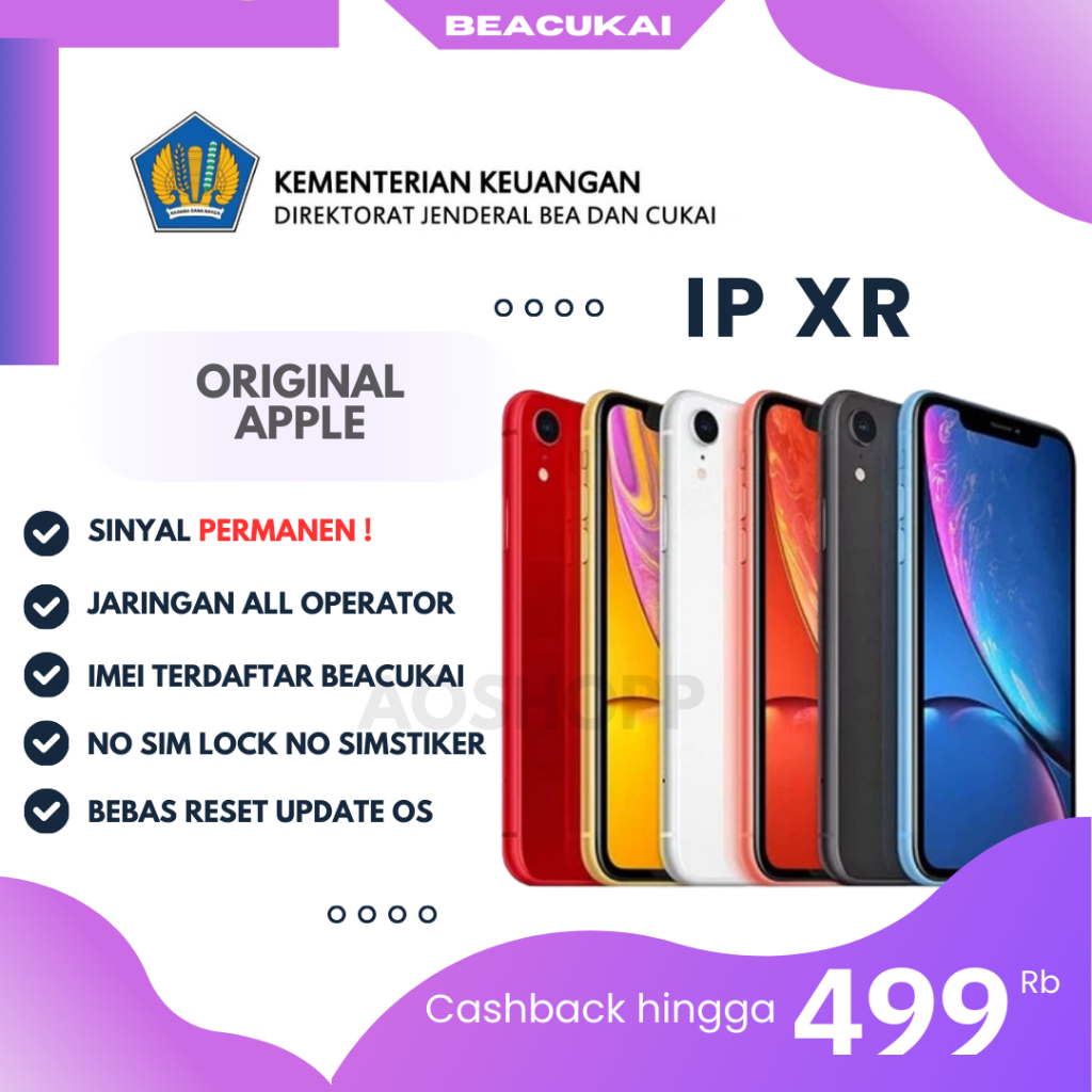 Jual bc ip xr BEACUKAI 64GB 128GB 256GB Normal Second inter Sinyal Permanen | beacukai | Shopee ...