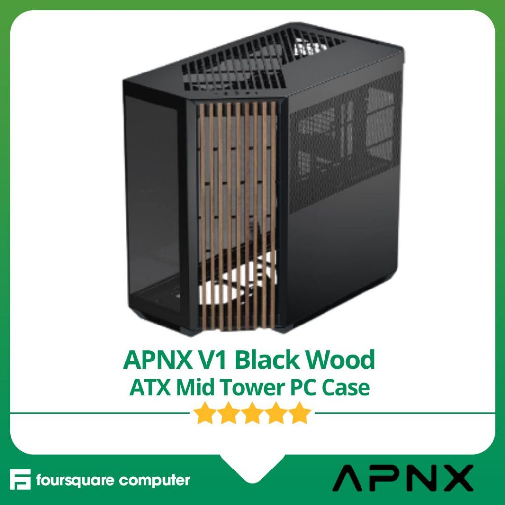 Jual APNX V1 Black Wood ATX Mid Tower PC Case Casing | Shopee Indonesia
