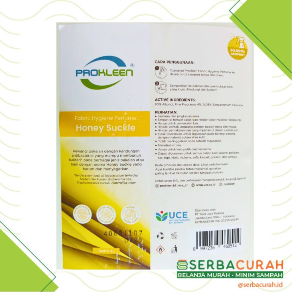 Jual Prokleen Fabric Antibacterial Perfume Grade X | Honey Suckle ...