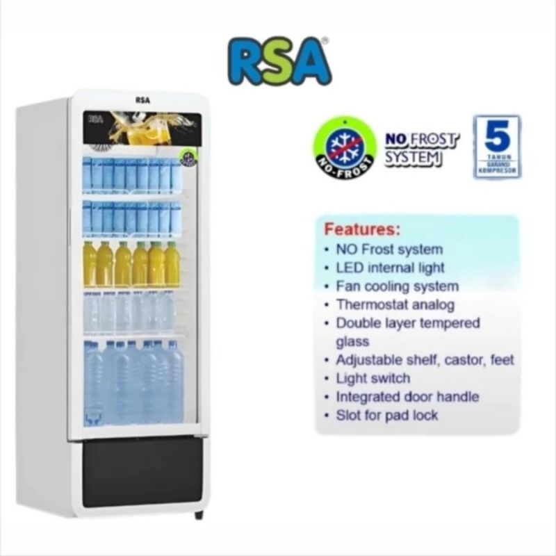 Jual RSA RUBY-240 SHOWCASE DISPLAY COOLER 240 L NO FROST - GARANSI ...