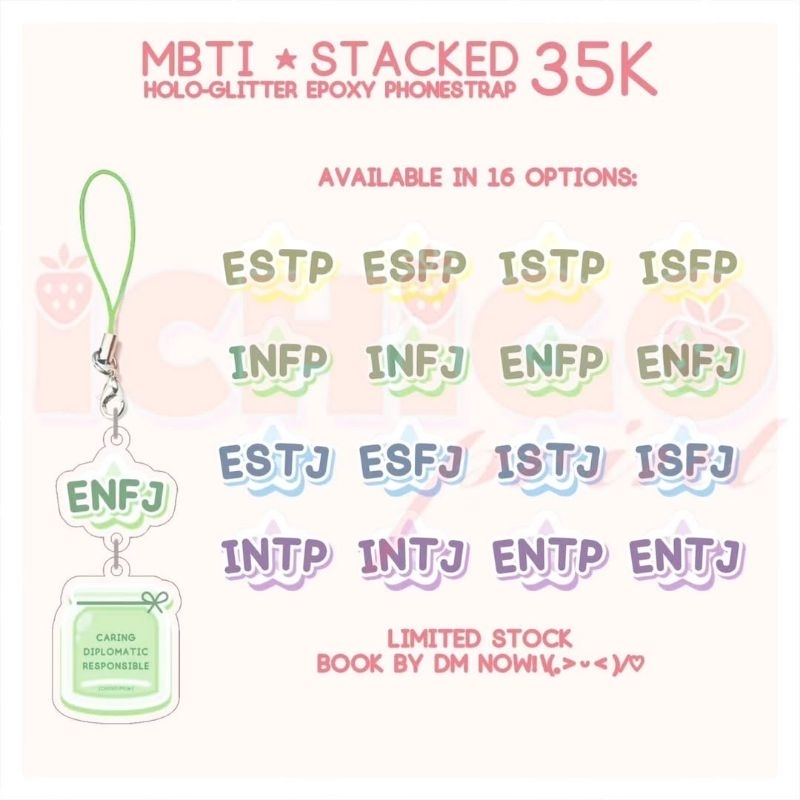 Jual ICHIGO PRINT MBTI Keychain Phonestrap Myer Briggs Personalities ...