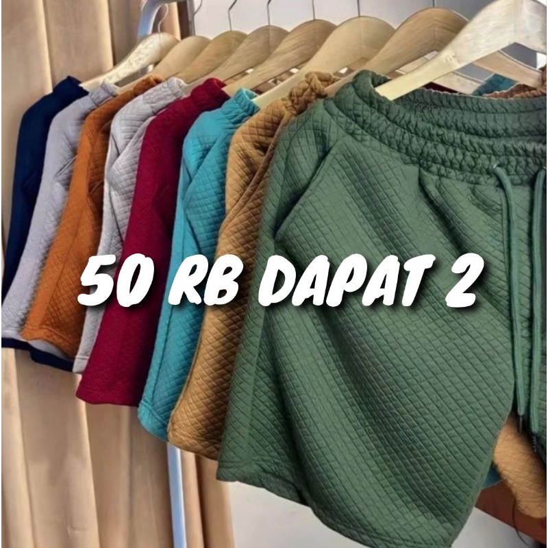 Jual PAKET 2 PCS celana pendek diamond knit comfort pria wanita comfort ...