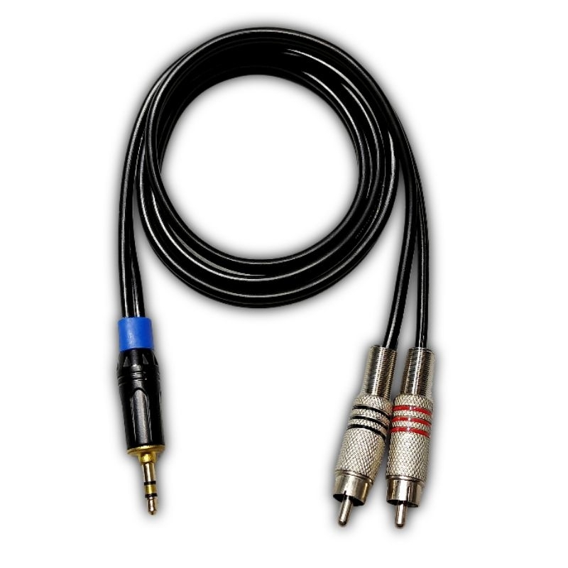 Jual Kabel Input Dobel 2-1 Jek Mini 3,5mm To Jek RCA Besi Panjang 1 ...