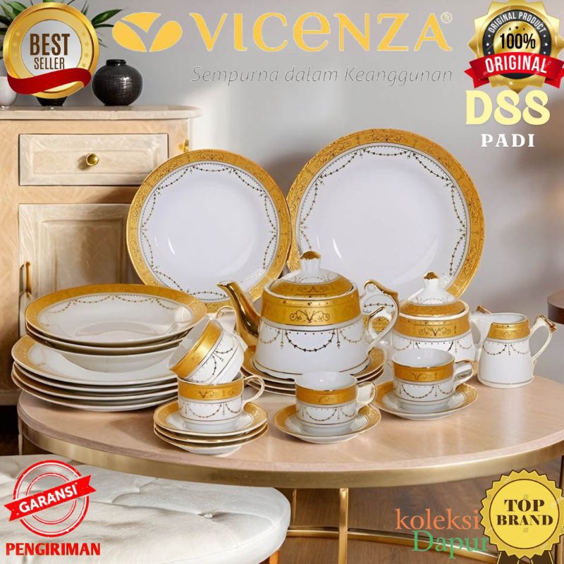 Jual Dinner Set VICENZA peralatan Makan VICENZA D88 PADI set perangkat ...