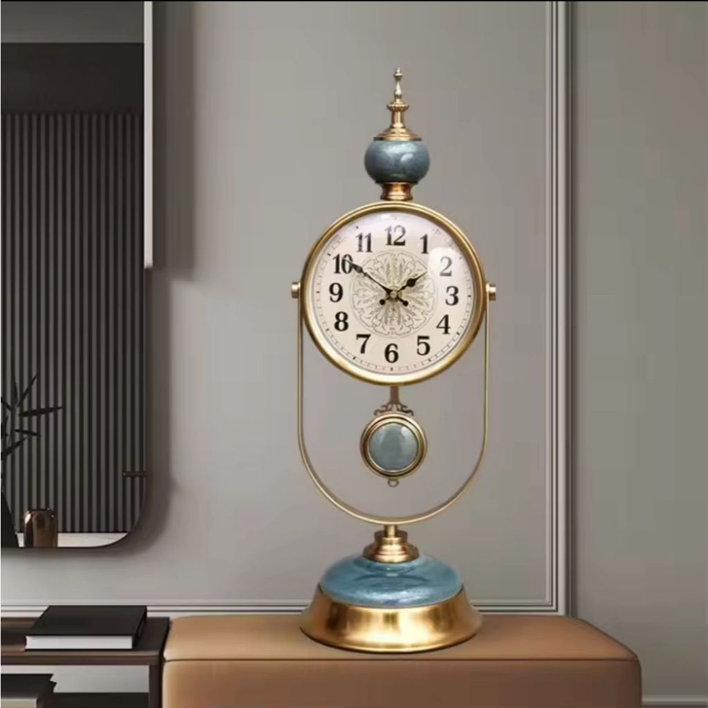 Jual Vintage European Table Clock Luxury Gold Aesthetic | Jam Meja ...