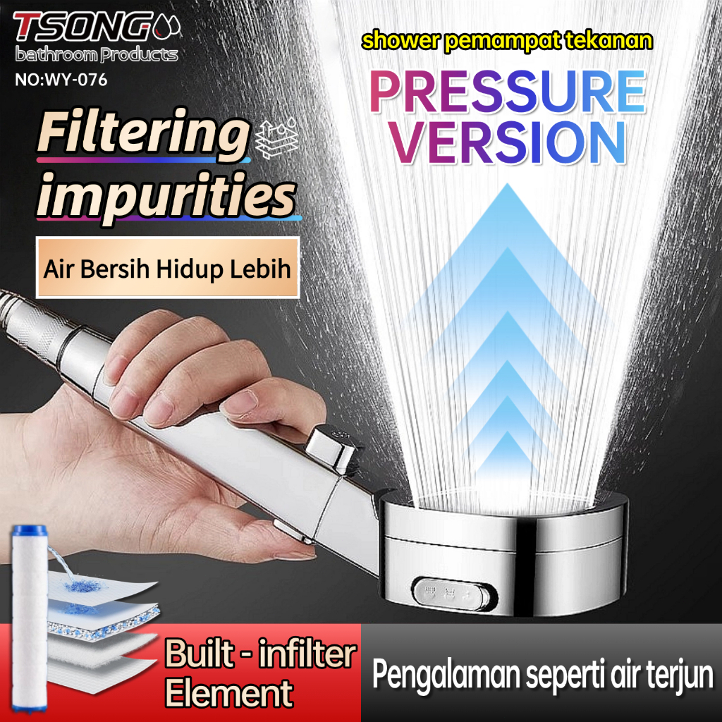 Jual TSONG #014-A Hand Shower 4 mode Shower Mandi Shower Badan Shower Set Handshower Mandi Hand ...