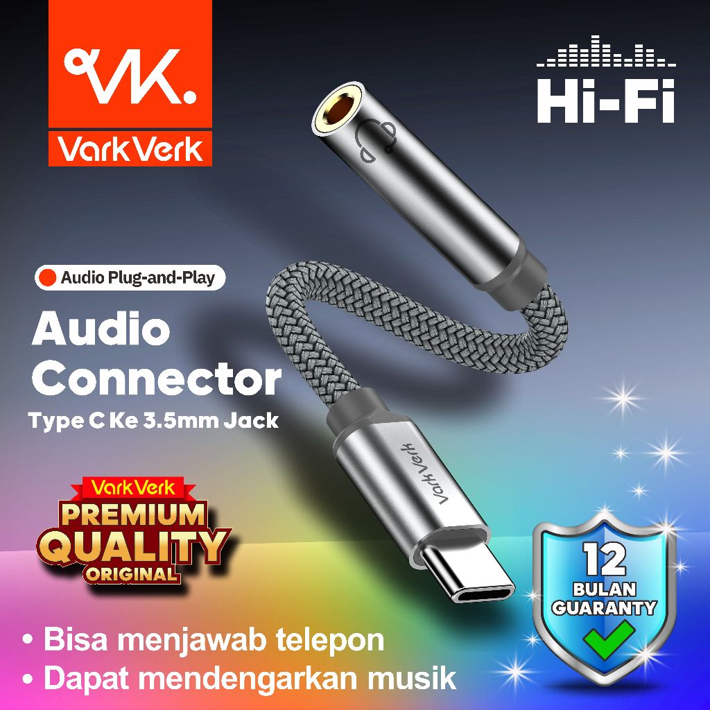 Jual VarkVerk Type C ke 3.5mm Jack Adapter Perempuan OTG Type C to 3 ...