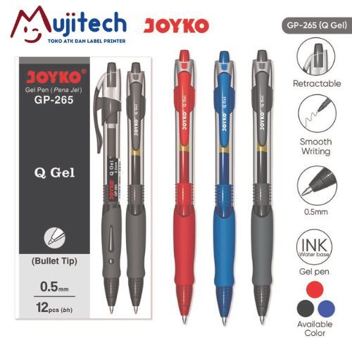 Jual 12 PCS JOYKO PULPEN GEL PEN GP 265 0,5mm BALLPOINT BOLPEN | Shopee Indonesia